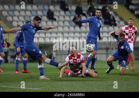 RIJEKA, CROATIA - MARCH 27: Ioannis Pittas of Cyprus and Sime Vrsaljko ...