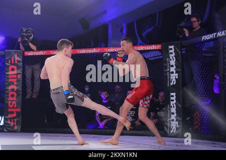 Karlo Caput of Croatia in action with Harry Hardvick of England during ...