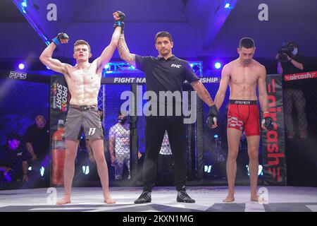 Karlo Caput of Croatia in action with Harry Hardvick of England during ...
