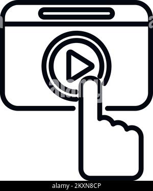 Click movie edit icon outline vector. Video film. Clip audio Stock ...