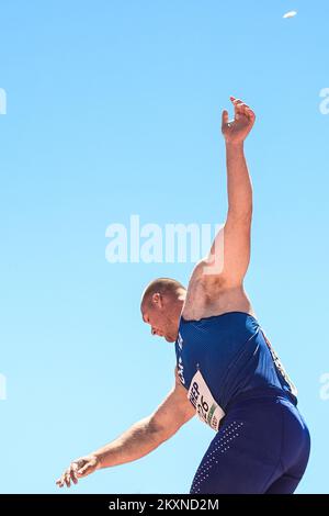 SPLIT, CROATIA - MAY 09: Martin Markovic of Croatia competes in discus ...