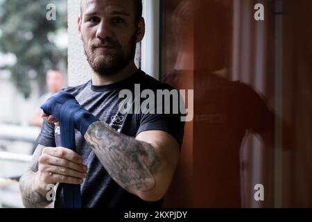 Croatian boxing champion Luka Plantic is seen during training before ...