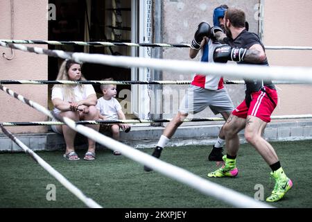 Croatian boxing champion Luka Plantic is seen during training before ...