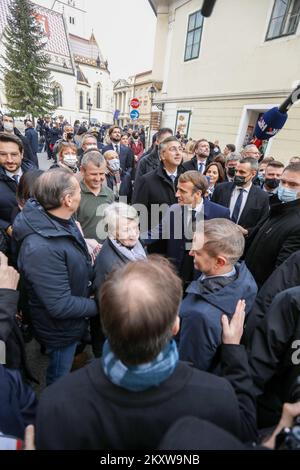 Emmanuel Macron President of the Republic during a parade of foot ...
