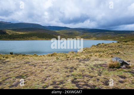 Scenic view of Lake Ellis on Chogoria Route, Mount Kenya National Park ...