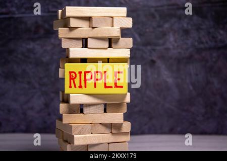 Word RIPPLE formed by alphabet blocks on mother cryptocurrency Stock ...
