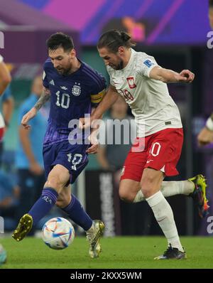 Lionel Messi of Argentina and Grzegorz Krychowiak of Poland during the ...