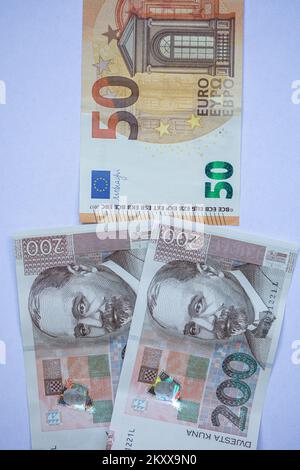 Euro banknotes to illustrate savings at home on January 19, 2022. Photo ...