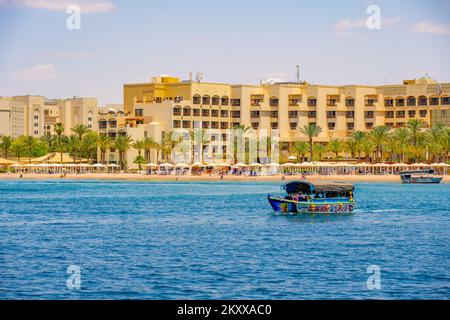Tourist boats off Aqaba from the Red Sea Stock Photo - Alamy