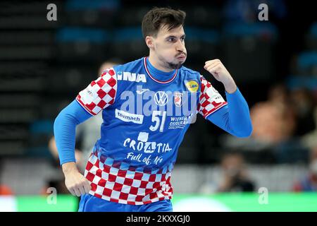 Ivan Martinovic of Croatia gestures during the 2025 IHF Men's Handball ...