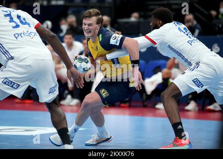 Dika Mem (France) against Sweden. EHF Euro 2022. Semifinal Stock Photo ...