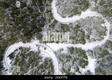 Aerial photo of bobsleigh track on Trebevic mountain in Sarajevo ...