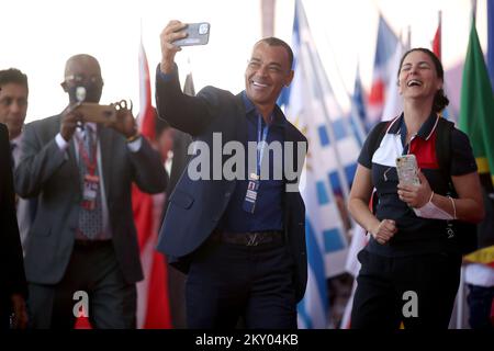 Brazilian former professional footballer Cafu arrive on the 72nd FIFA ...