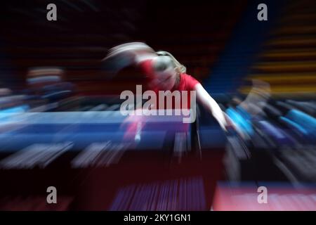 Croatia's Hana Arapovic in action against Finland's Anna Kirichenko ...