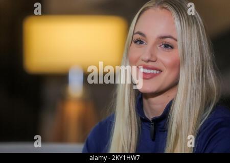 Croatian football player Ana Maria Markovic photo shooting in Porec ...