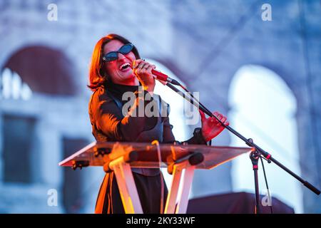 Atina Mattiel Brown of band Mattiel performs during a concert in Roman ...