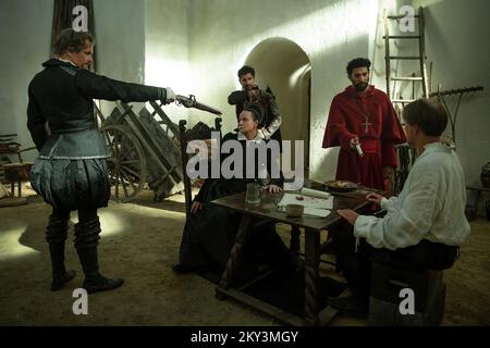 THE SERPENT QUEEN, from left: Raza Jaffrey as Francois de Guise ...