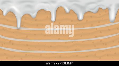 Panoramic background layer cake, food texture - Vector illustration ...