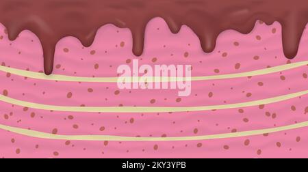 Panoramic background layer cake, food texture - Vector illustration ...