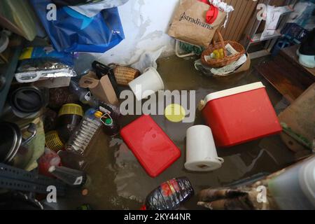 River Kupa overflows due to heavy rainfall causing flooded several ...