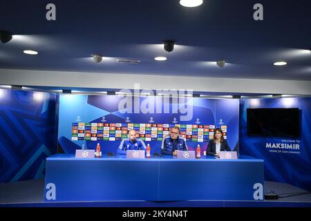 Coach Ante Cacic and football player Josip Misic during press ...