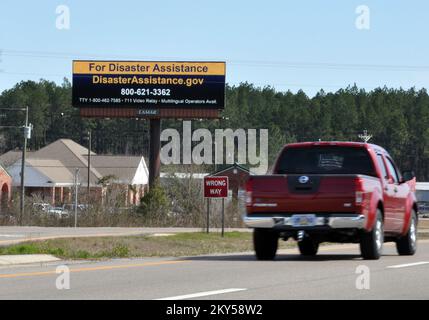 Signs Promote FEMA's Registration Telephone Number. Mississippi Severe ...
