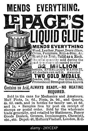 Old vintage Victorian magazine glue adhesive advert from 1902 - pre ...