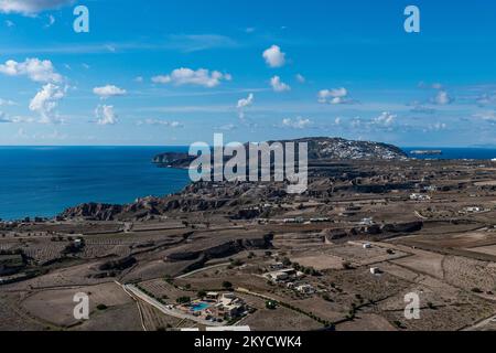 Overlook over Perissa, Santorini, Greece Stock Photo - Alamy