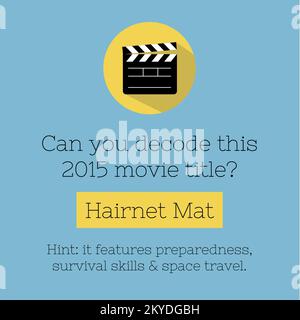 A teaser graphic for audiences to guess the name of a movie featured in ...