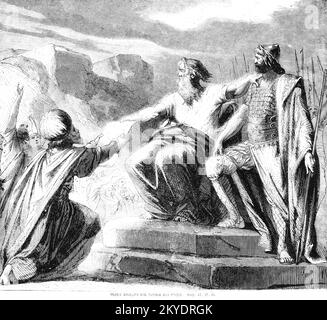 Moses hands over the book or law to the Levites, Bible, Old Testament ...