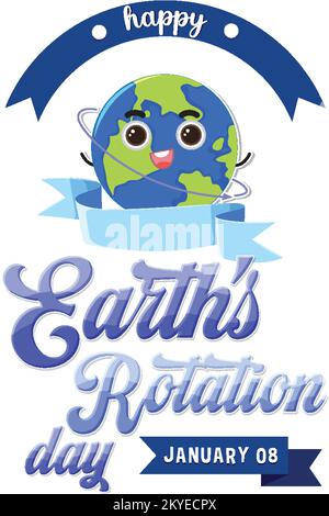 Happy earths rotation day banner design illustration Stock Vector Image ...