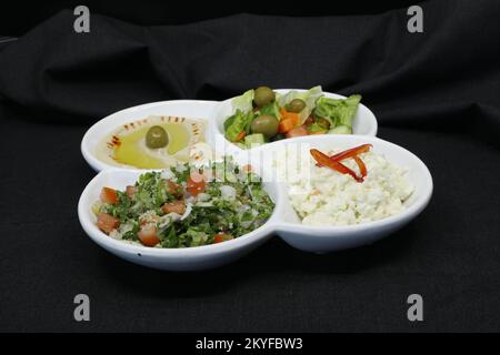 Arabic Mezzah mix salad Stock Photo - Alamy