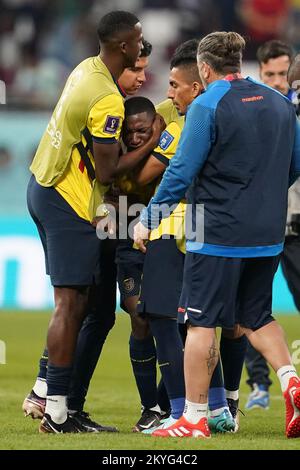 November 29, 2022: Caicedo Moises of Ecuador cries after Ecuador v ...
