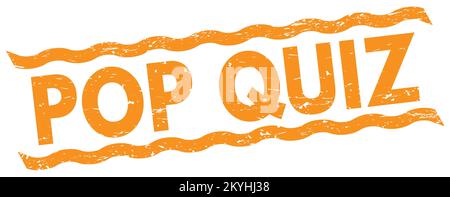 POP QUIZ text written on blue rectangle stamp sign Stock Photo - Alamy