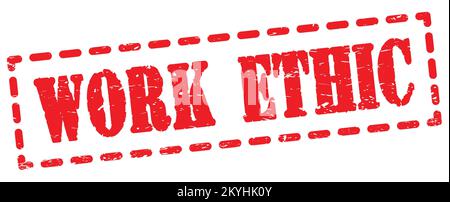 WORK ETHIC text written on pink-black dash stamp sign Stock Photo - Alamy