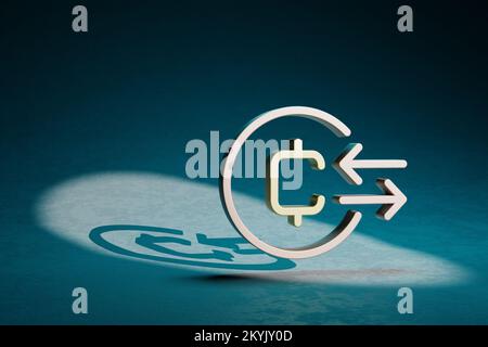 Beautiful abstract illustrations blue Coin Exchange symbol icons on a ...