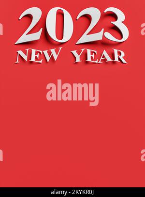 New year concept. Slanted numbers 2024 with blank red background for ...