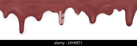 Dark dripping caramel, pattern on white background - Vector ...