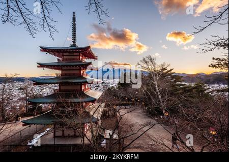 Mount Fuji, Japan - December 27, 2019. Local citizens visiting the ...