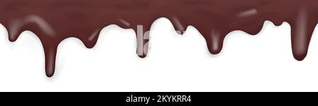 Dark dripping caramel, pattern on white background - Vector ...