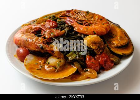 Bisque pasta on a white background Stock Photo - Alamy