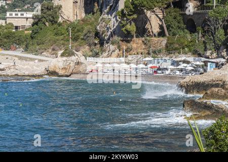 Ventimiglia, Italy - 07-07-2021: The beautiful Balzi Rossi beach in ...