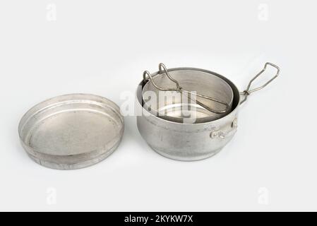 Aluminium set of pots for army. Camp cooking kit. Ceskoslovensky esus ...