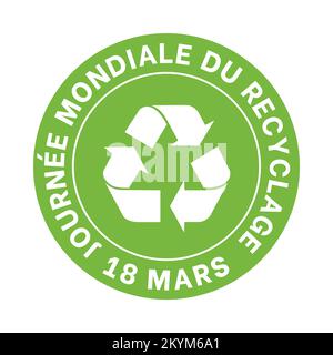 Global recycling day march 18 symbol icon Stock Photo - Alamy