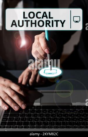 Hand writing sign Local Authority. Internet Concept the group of people ...