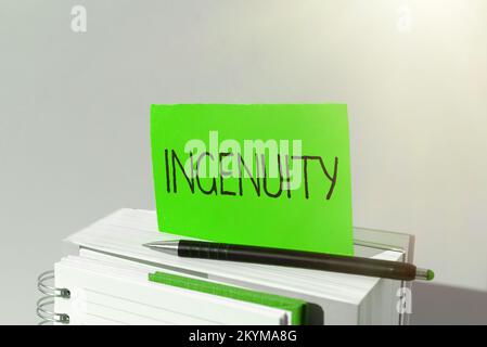 Inspiration showing sign Ingenuity, Business approach the quality of ...