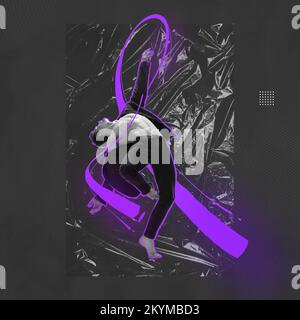 Contemp dance and music. Creative artwork with flexible dancer ...