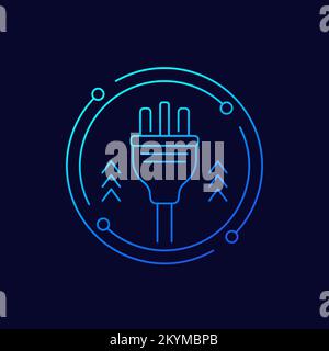 plug and UK socket. Three 3 pin plug icon set. British socket. Electric ...