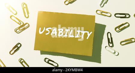 Text sign showing Usability. Word Written on A word assosiated with how ...