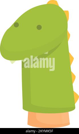 Green snake puppet icon cartoon vector. Show theatre. Play doll Stock ...